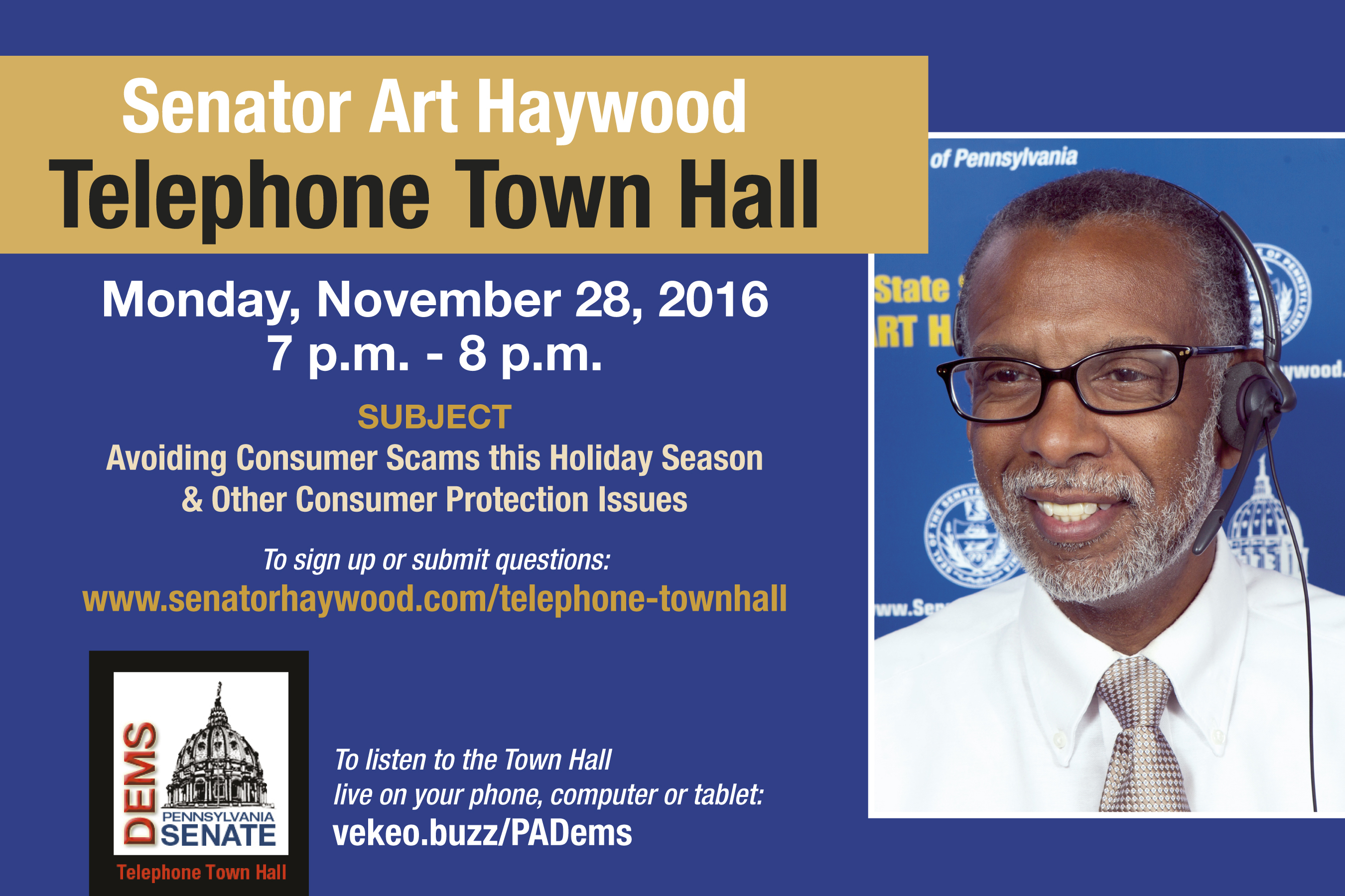 Telephone Townhall - Senator Art Haywood